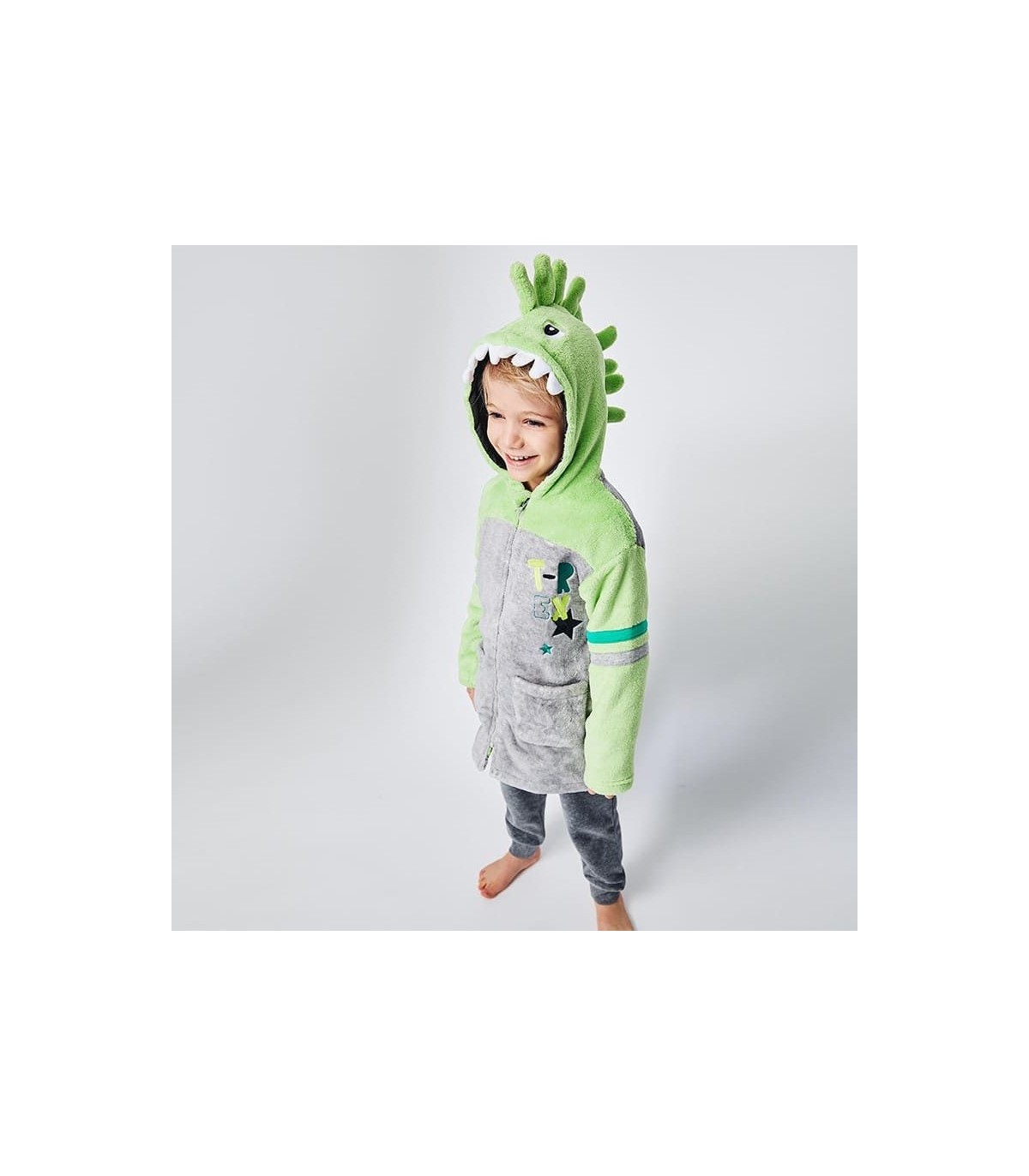 Bata Infantil Niño Coralina "T-REX" Verde - Mercería Inma